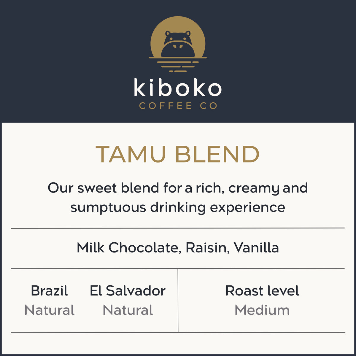 Tamu Blend Coffee – Kiboko Coffee Co